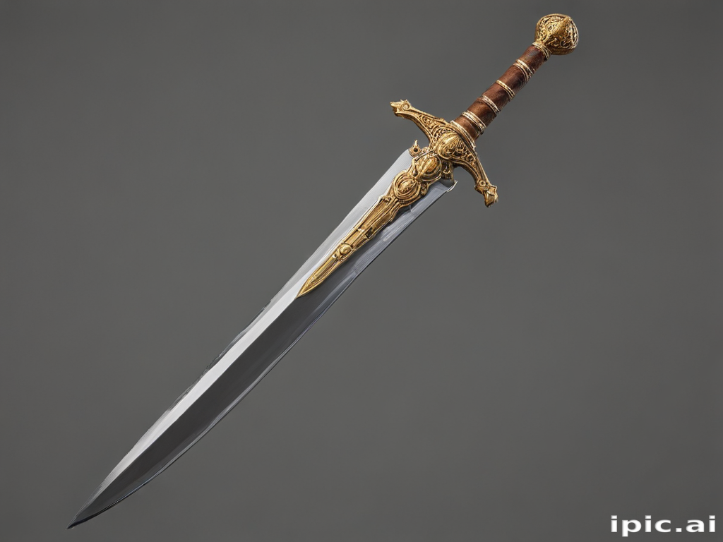 Exquisite Ornate Sword with Intricate Design and Elegant Gold Accents
