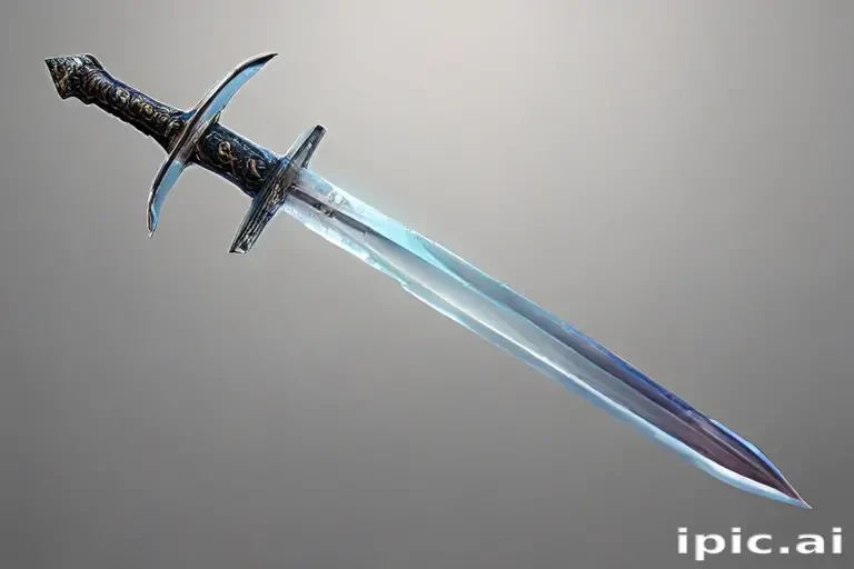 Intricately Designed Sword with a Glimmering Blade and Ornate Hilt
