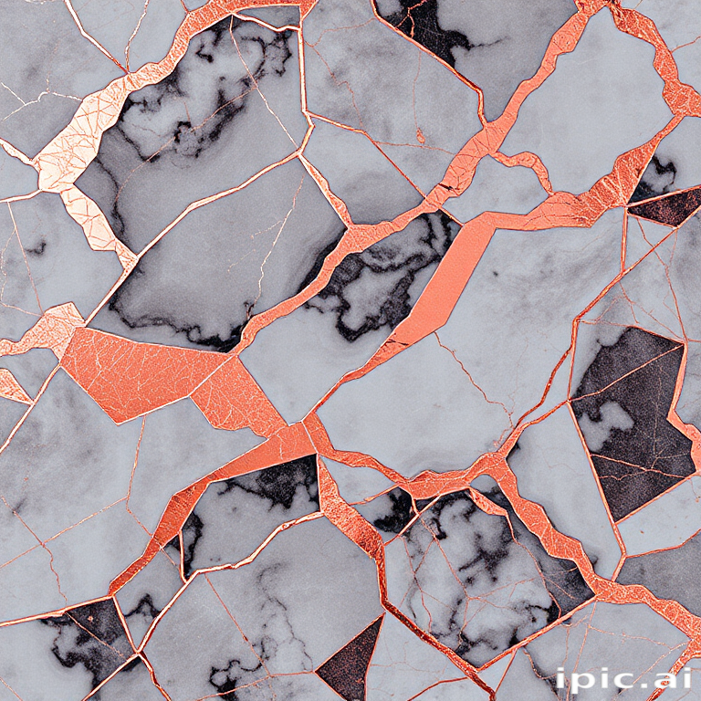 Elegant Marble and Rose Gold Geometric Pattern for Modern Decorative Design