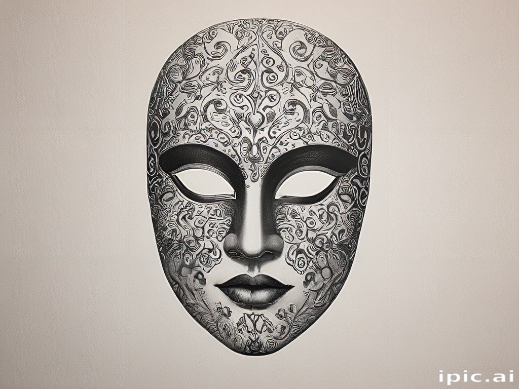 Intricately Designed Decorative Mask with Floral Patterns and Artistic ...