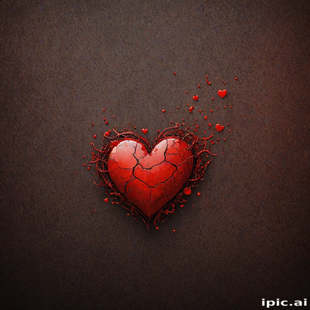 A Heart Shattered and Mended: A Symbol of Love's Resilience and Beauty.
