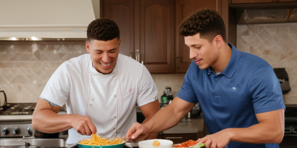 patrick mahomes cooking spaghetti