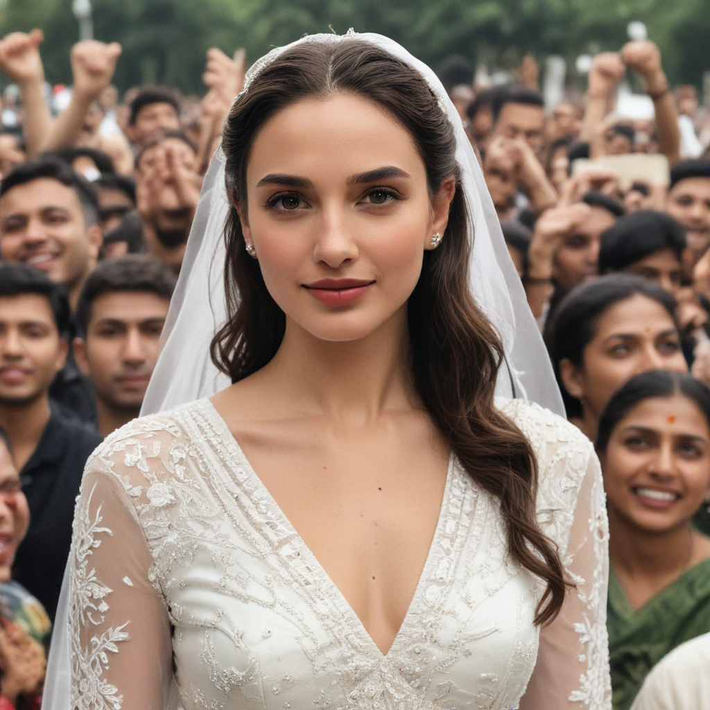 Gal gadot bride crowd mumbai men