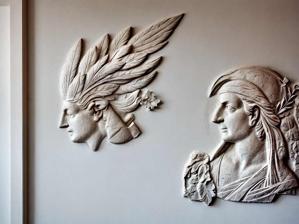 bas-relief on the wall in the room