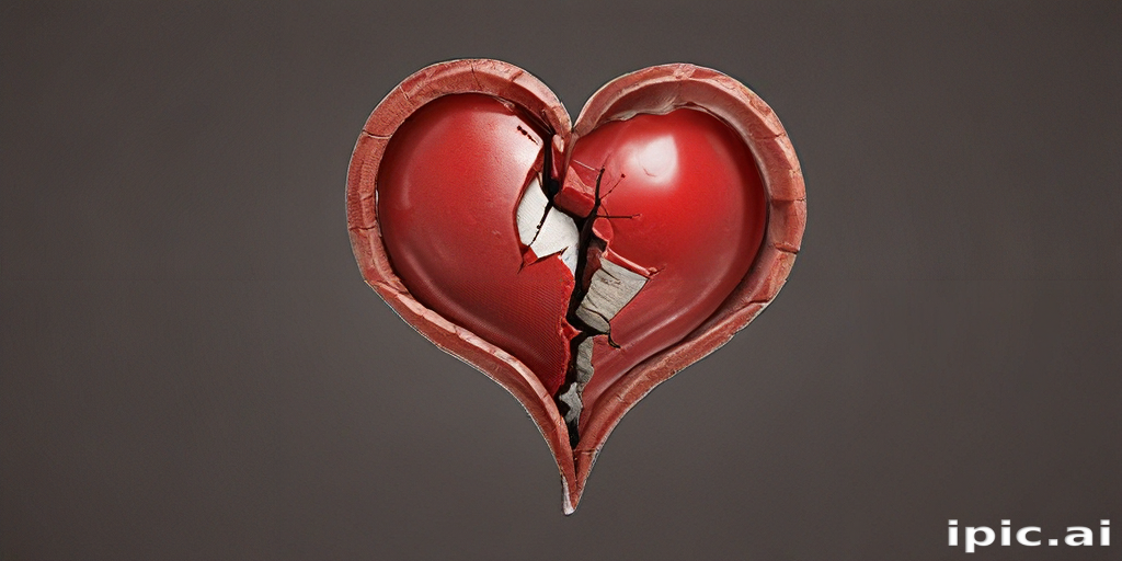 Beautifully Cracked Heart Symbolizing Love's Fragility and Emotional ...