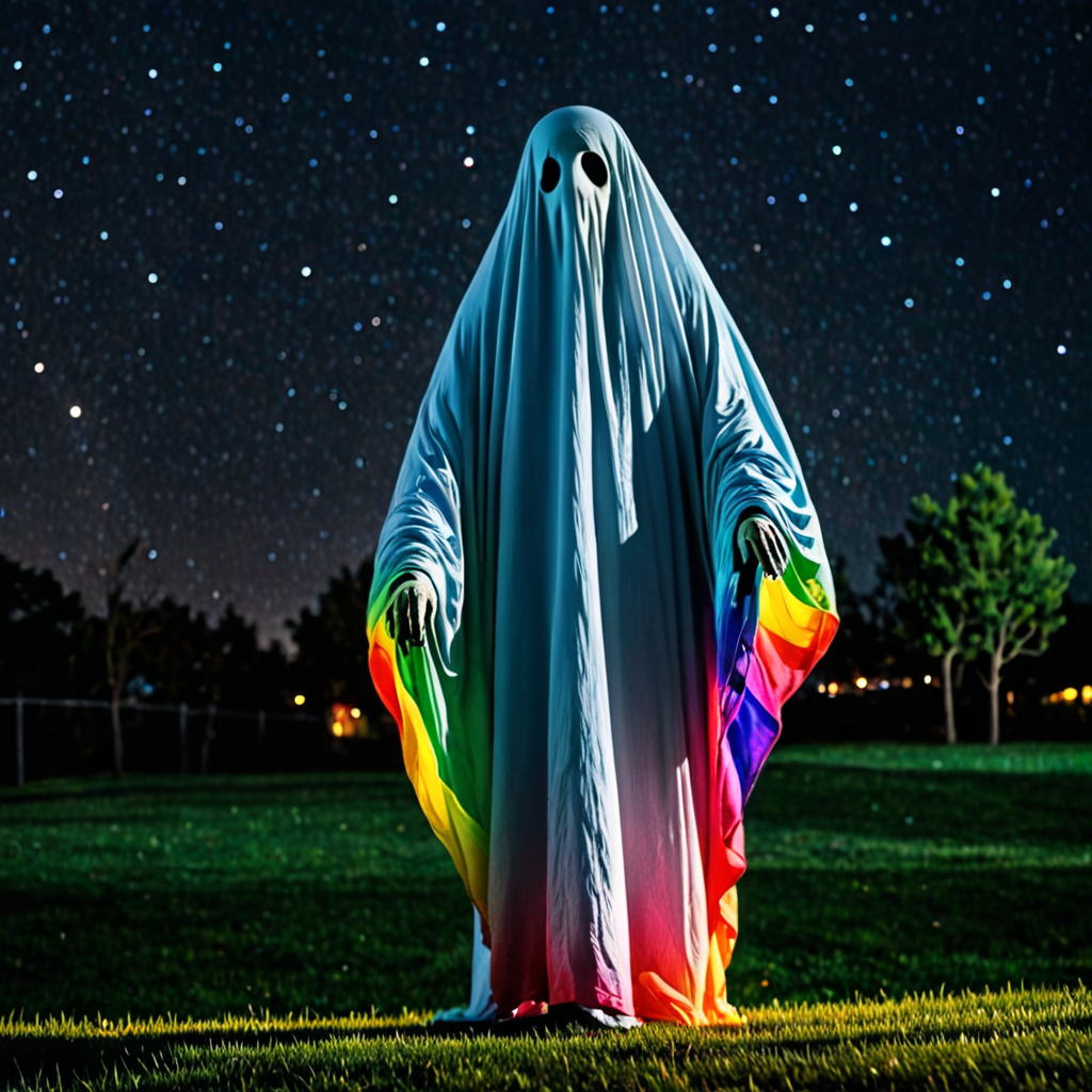 rainbow ghost at night