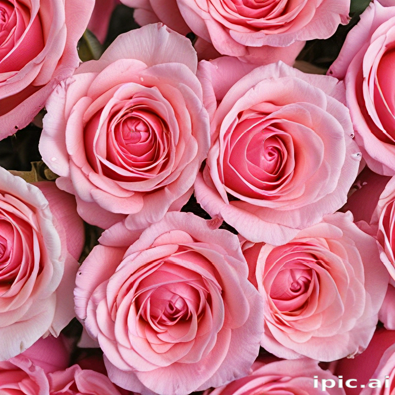 A Beautiful Arrangement of Soft Pink Roses in Full Bloom.