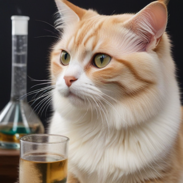please generate a cat doing science