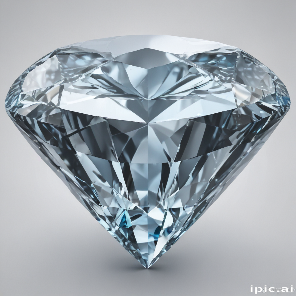 A Stunning Large Blue Diamond Sparkling Under Soft Ambient Light