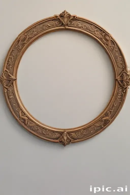 Ornate Circular Frame with Intricate Designs Against a Simple Background