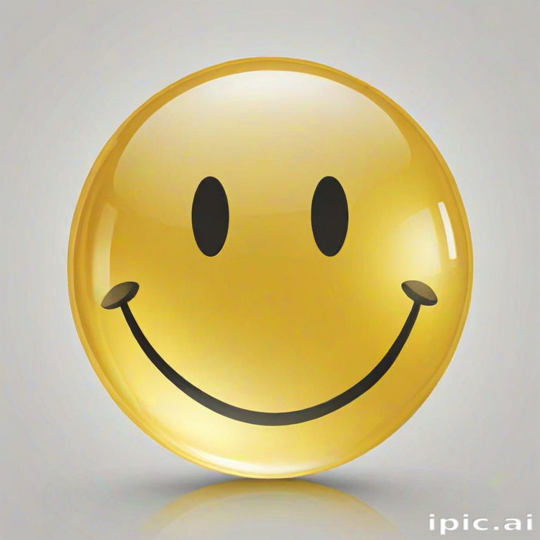 A Bright and Cheerful Smiley Face Icon with a Glossy Finish