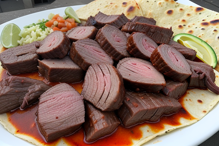 A Delicious Platter of Succulent Sliced Meat with Fresh Garnishes and ...