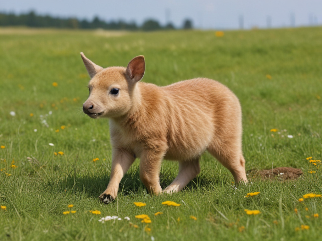 animals playing in a beautiful meadow