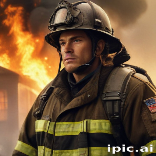 Brave Firefighter Standing Strong Amidst Flames and Smoke, Ready to ...