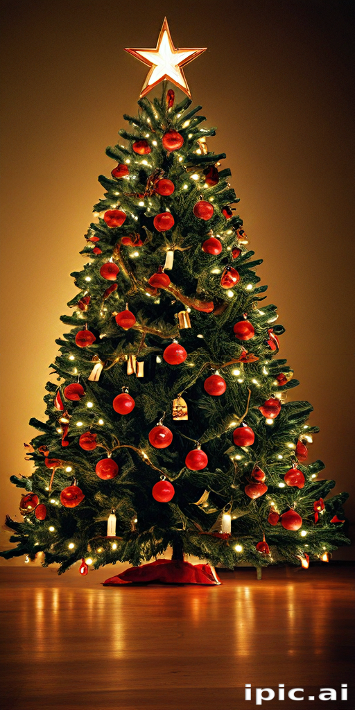Beautifully Decorated Christmas Tree with Lights and Ornaments Glowing ...