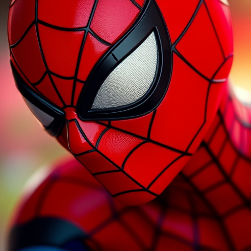 Detailed Close-Up of a Bright Red Spider-Man Figure with Iconic Costume