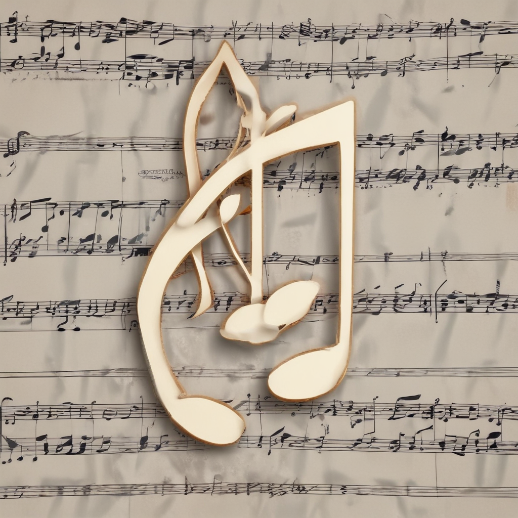 Elegant Musical Notes Artfully Displayed Against a Vintage Sheet Music ...