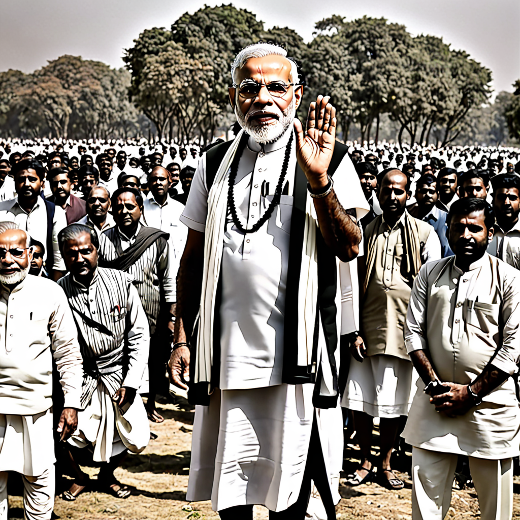 shree Ram standing near narendra modi