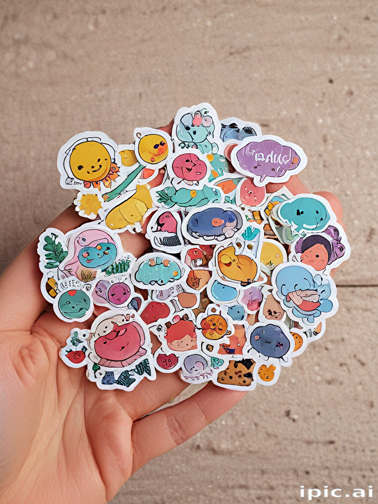 A Colorful Collection of Cute Stickers Featuring Various Adorable ...