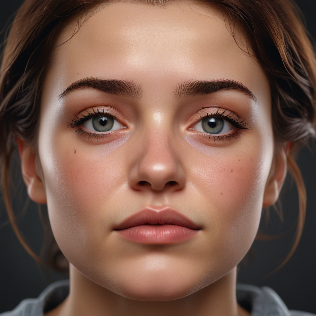 A Close-Up Portrait of a Young Woman with Natural Beauty and Expressive ...