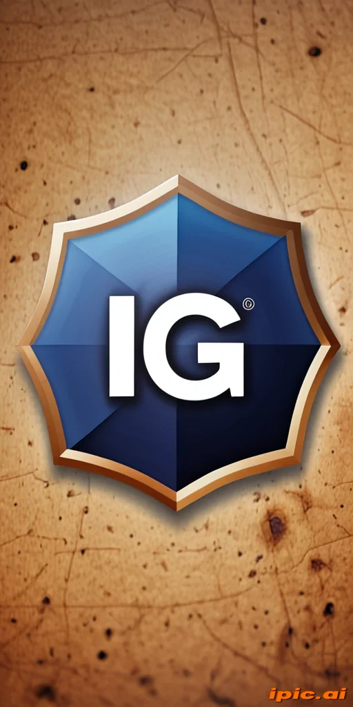 Stylized Logo of IG on a Textured Background with Elegant Design Elements