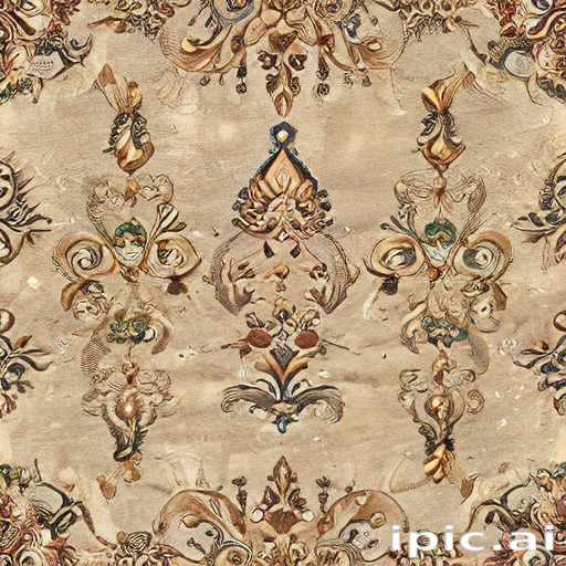 Ornate Floral Design with Intricate Patterns and Rich Textures on Fabric.