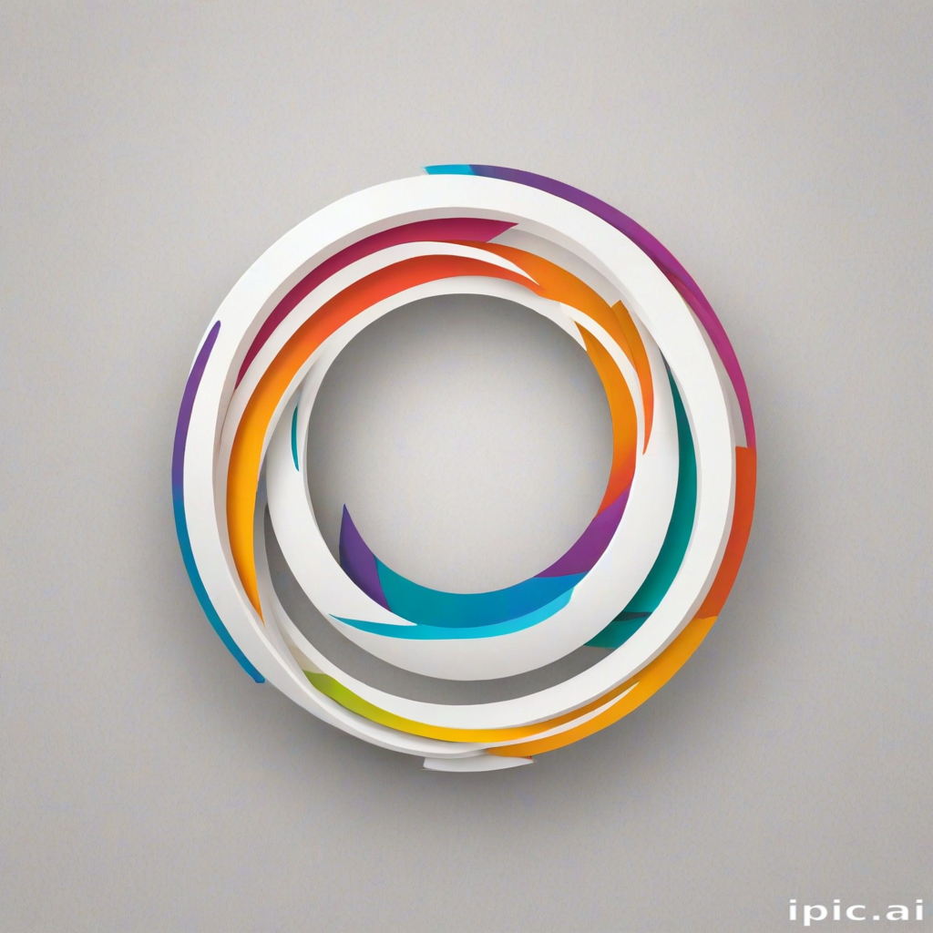 Colorful Abstract Design Featuring Layered Circular Shapes on a Light ...