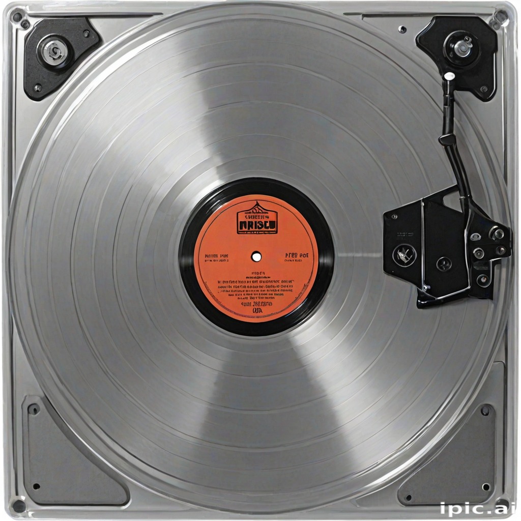 Classic Vinyl Record Player Spinning a Vintage Record on Display