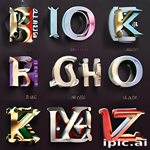 Colorful Artistic Letters Displayed in Unique Abstract Shapes and Styles
