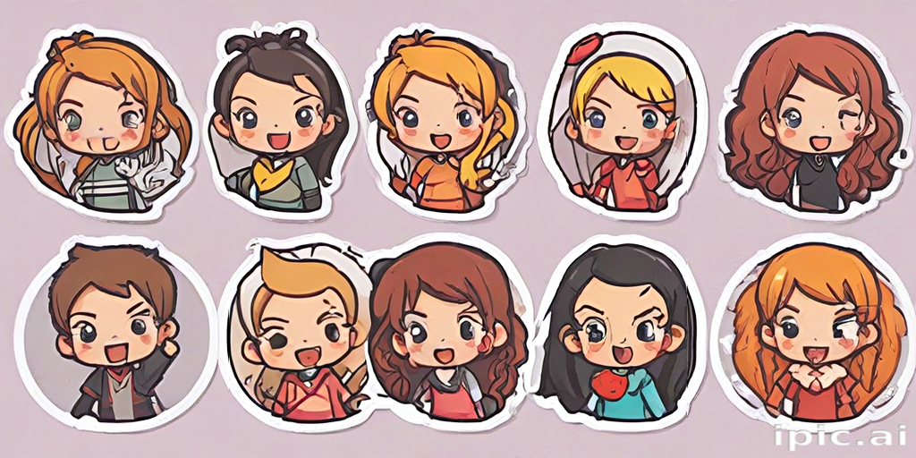 Colorful Collection of Cute Cartoon Characters Expressing Various ...