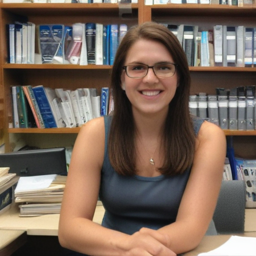 a faculty stuff member in her office