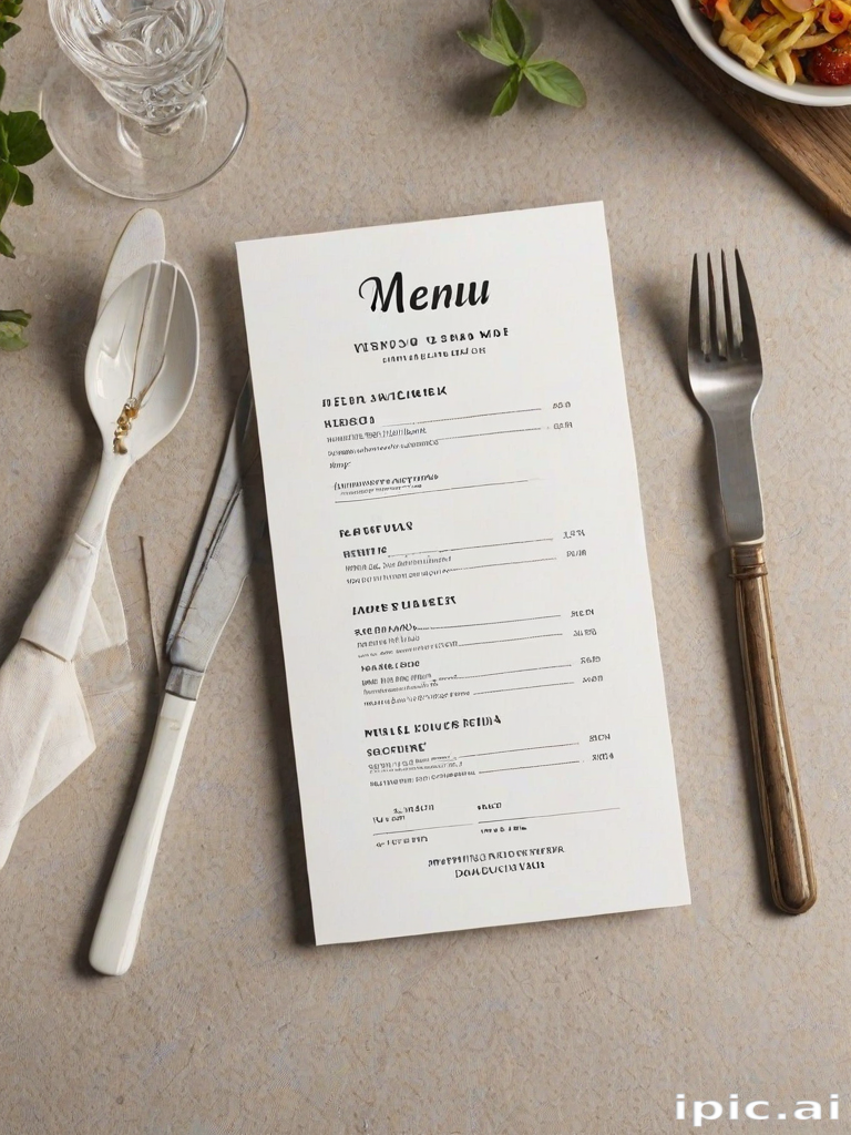Elegant Restaurant Menu Featuring Delicious Dishes and Refreshing ...