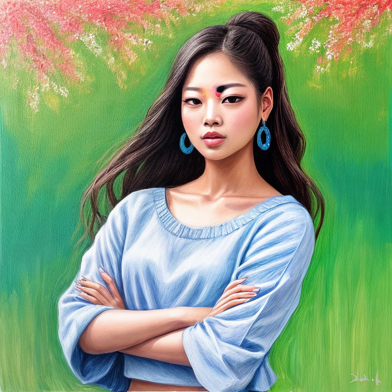 Blackpink Jennie in painting
