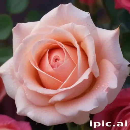Delicate Pink Rose Blooming Beautifully in a Garden Full of Colors