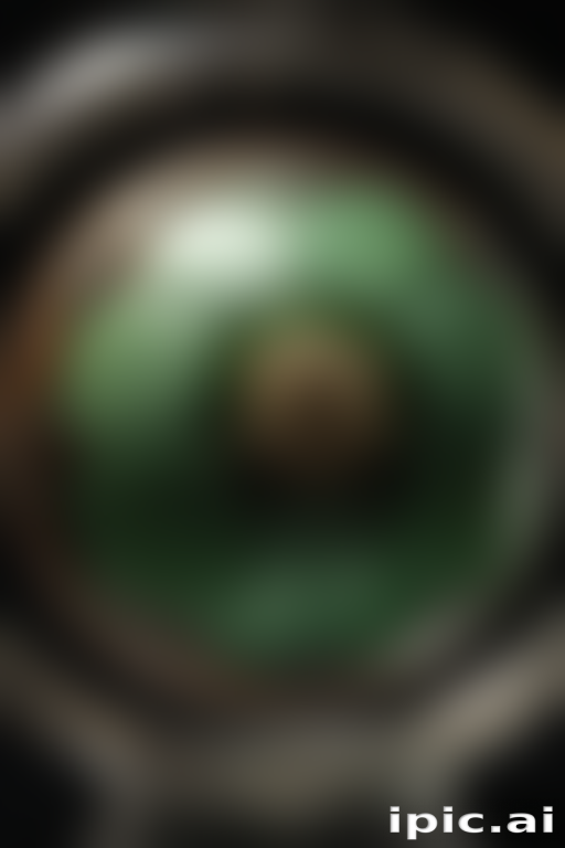Abstract Close-Up of a Circular Object with Rich Green Tones