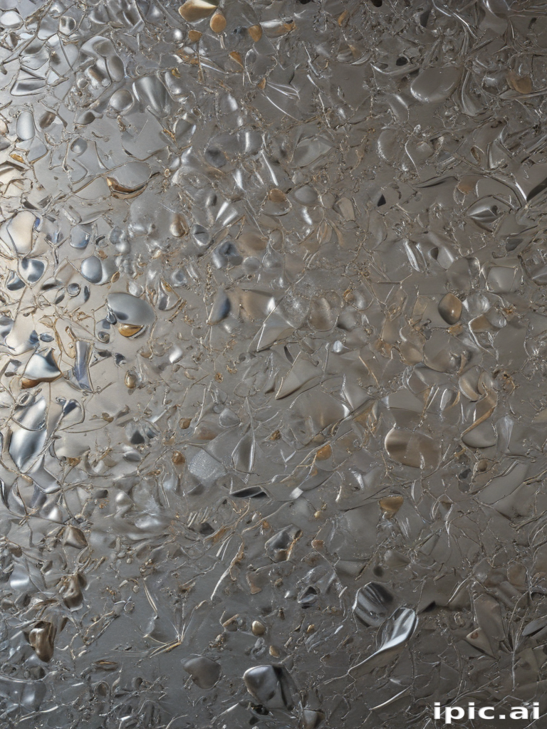 Intricate Textures of Glass Fragments with Light Reflections and Shadows
