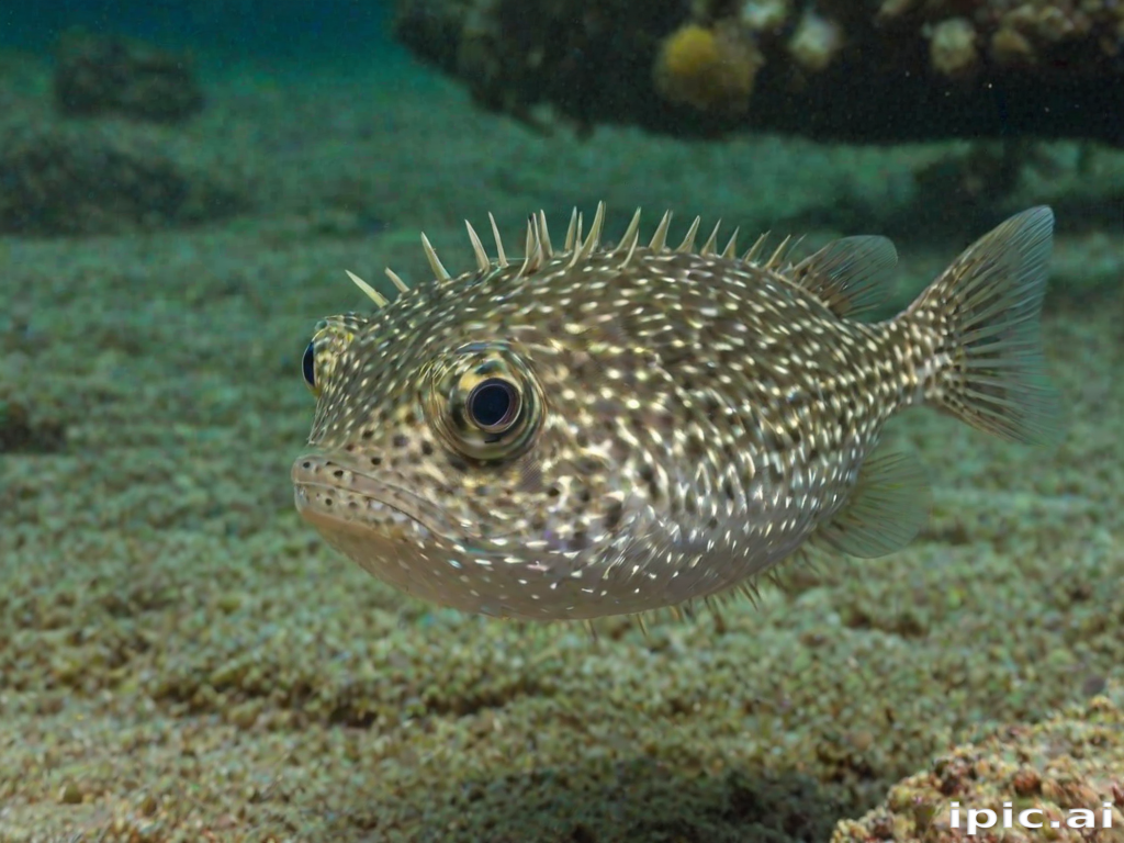 Curious Spotted Fish with Spines Swimming in a Vibrant Coral Reef