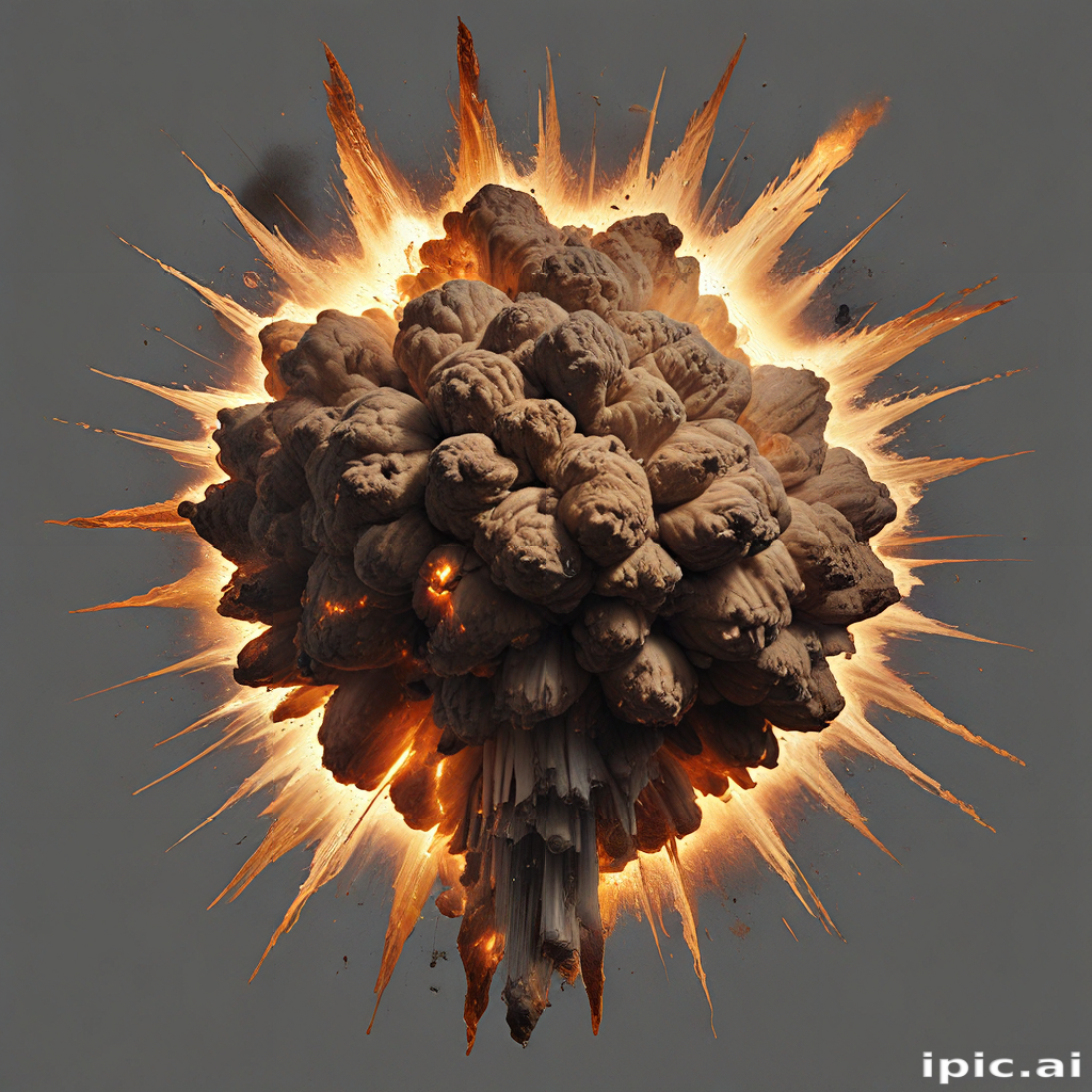 Explosive Burst of Natural Elements Creating a Stunning Visual Effect