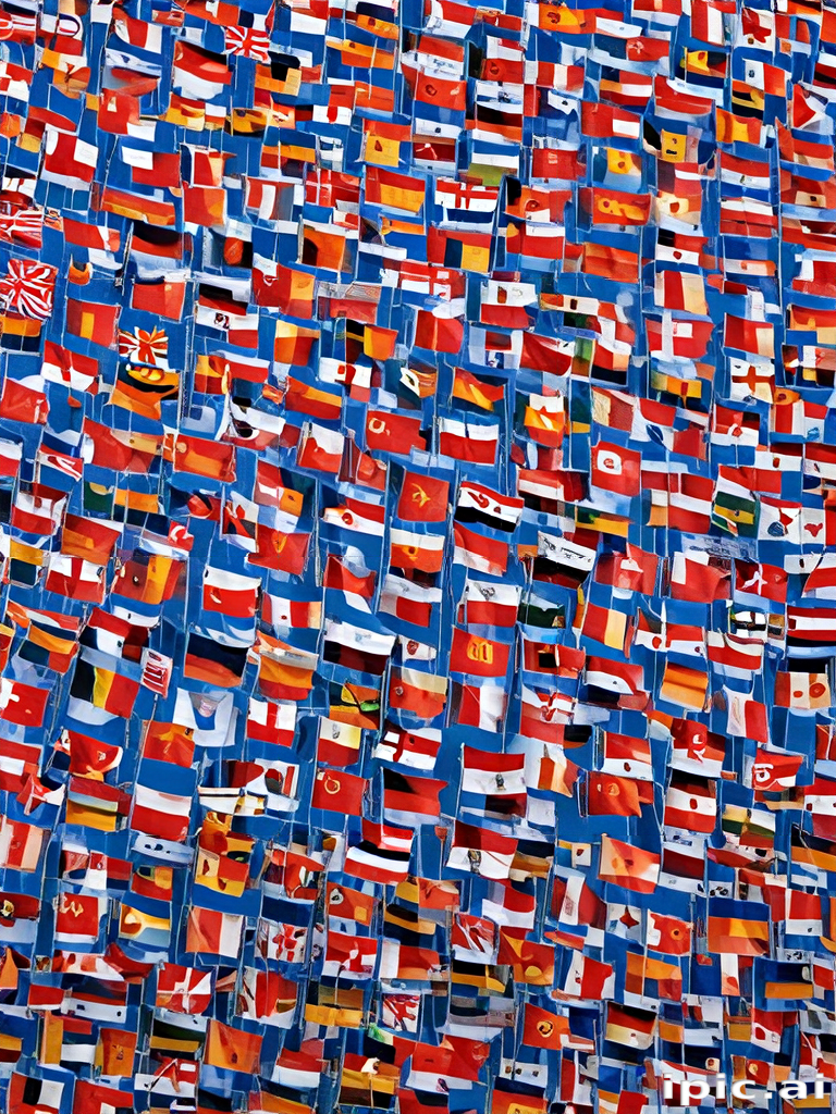 A Vibrant Display of Flags from Countries Around the World Together.