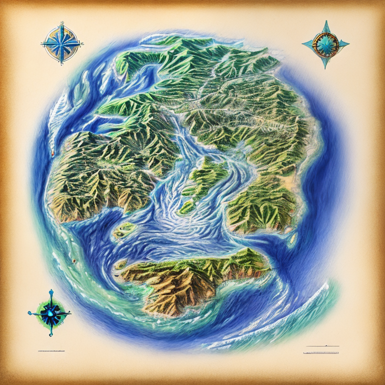 /Luna discovers a mysterious map leading to a hidden realm.imagine