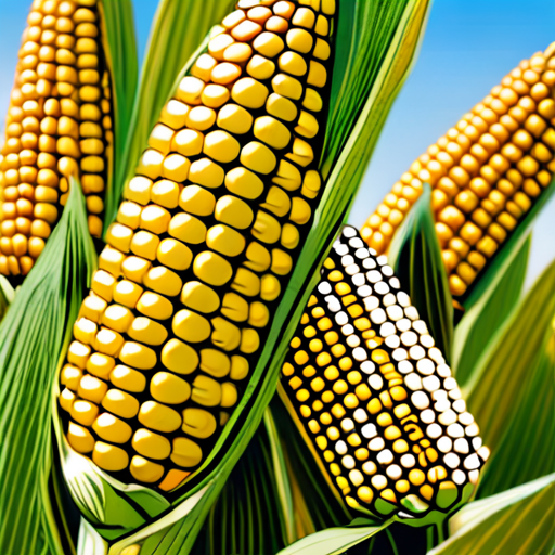 a Corn cobb with a Bitcoin "B" shaded into the kernels