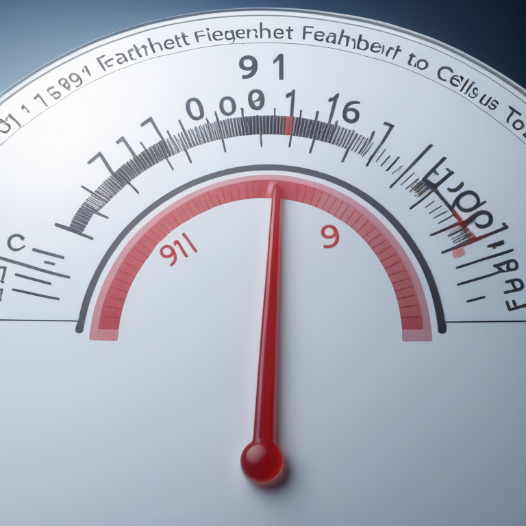 Colorful Temperature Gauge Displaying Degrees Celsius and Fahrenheit ...