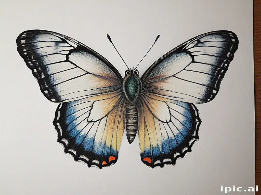 A Stunningly Detailed Illustration of a Colorful Butterfly with ...