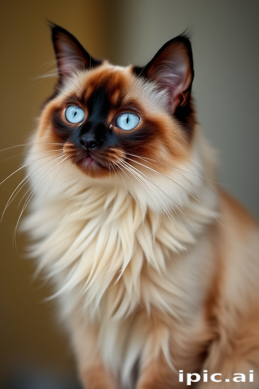 Stunning Portrait of a Majestic Cat with Striking Blue Eyes