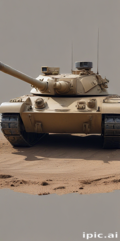 A Desert-Ready Tank Positioned Strongly Against a Simple Background.