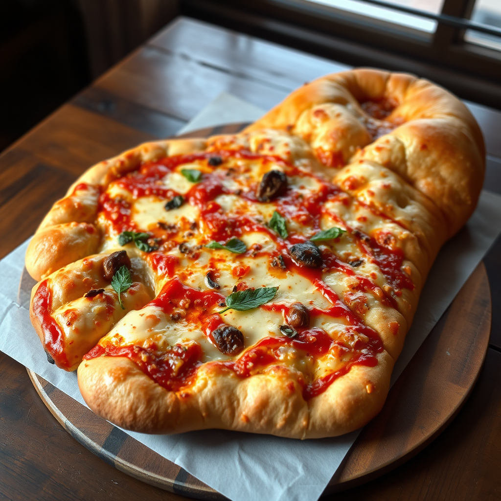 A Deliciously Unique Pizza with Cheesy Toppings and Fresh Herbs ...