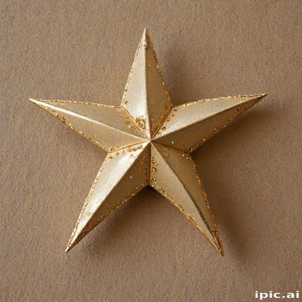 Shimmering Golden Star Decoration Perfect for Holiday Festivities and Celebrations