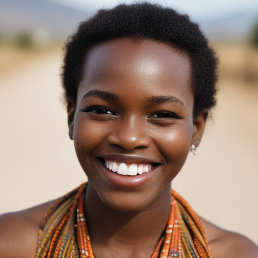 Face of an African smiling