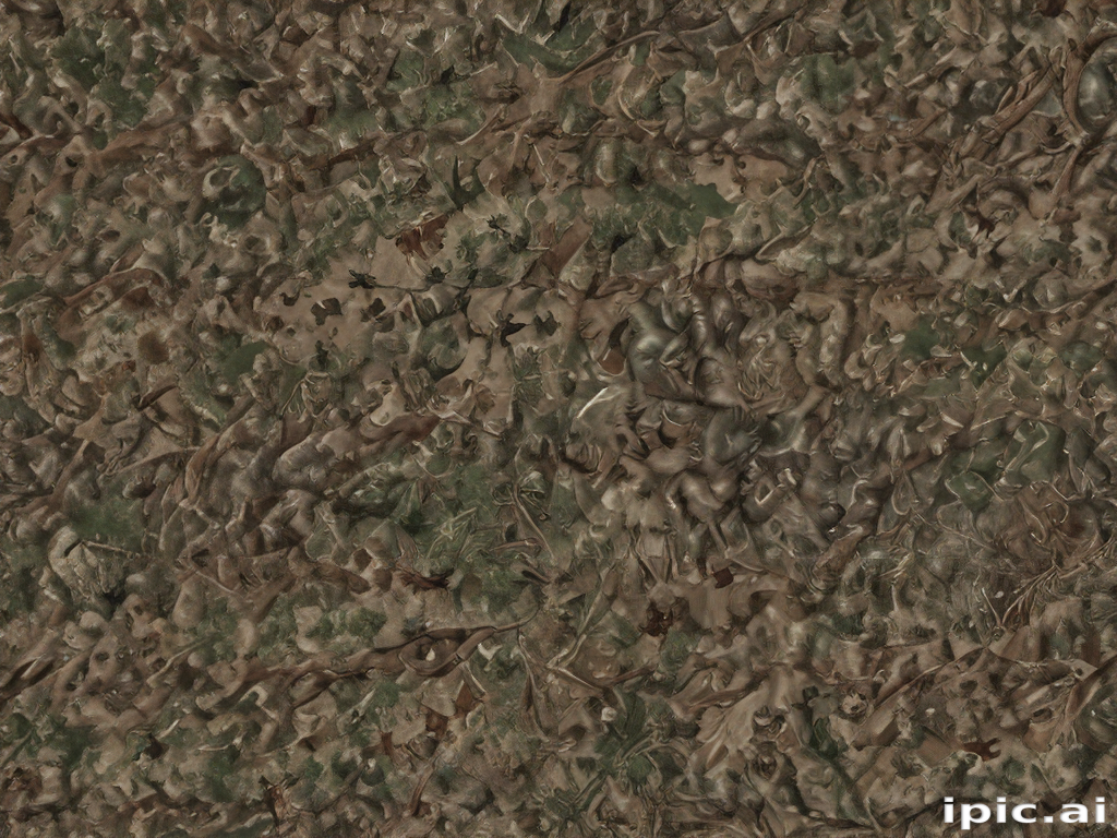 Realistic Forest Floor Texture with Leaves, Twigs, and Earthy Tones