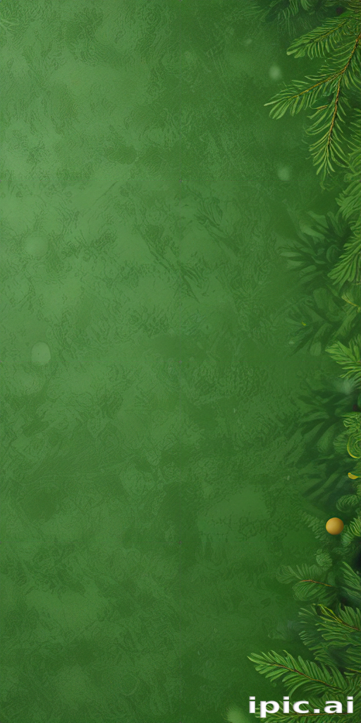 Festive Green Background with Pine Branches and Ornaments for Holiday ...